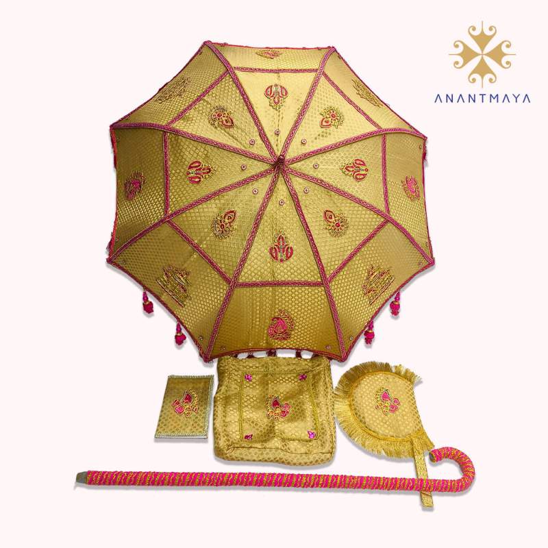 Kasi Yatra Set Varanasi Silk Gold - Anantmaya